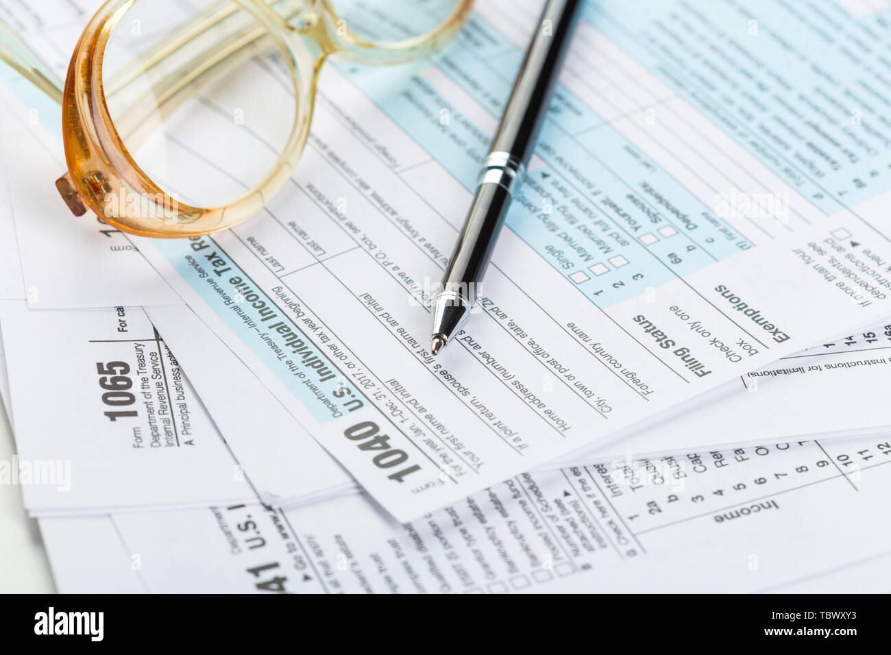 Tax forms, close up Stock Photo - Alamy
