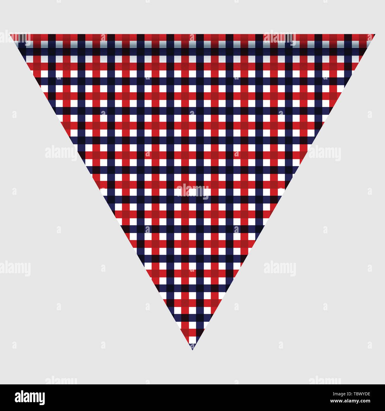Happy holyday day triangular flag for planar festivals with red, blue ...