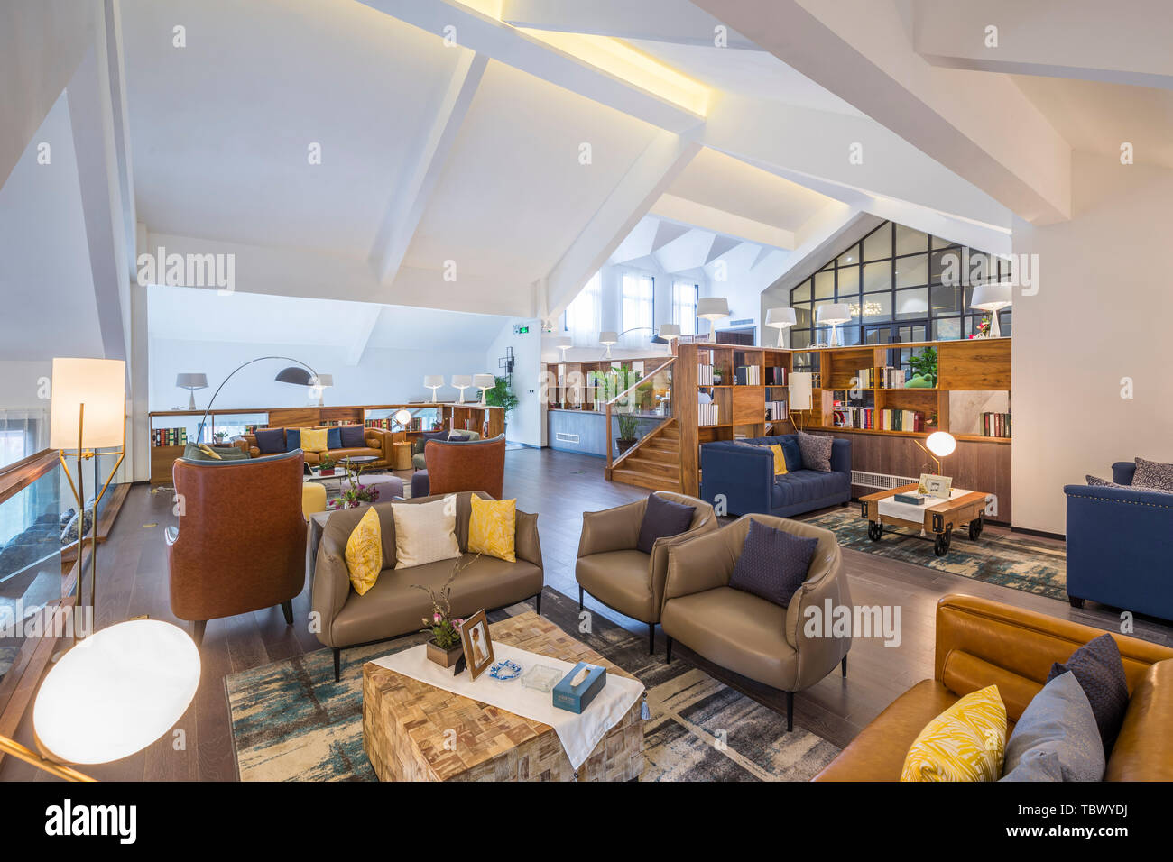 Design of interior design space of model room in modern living room ...