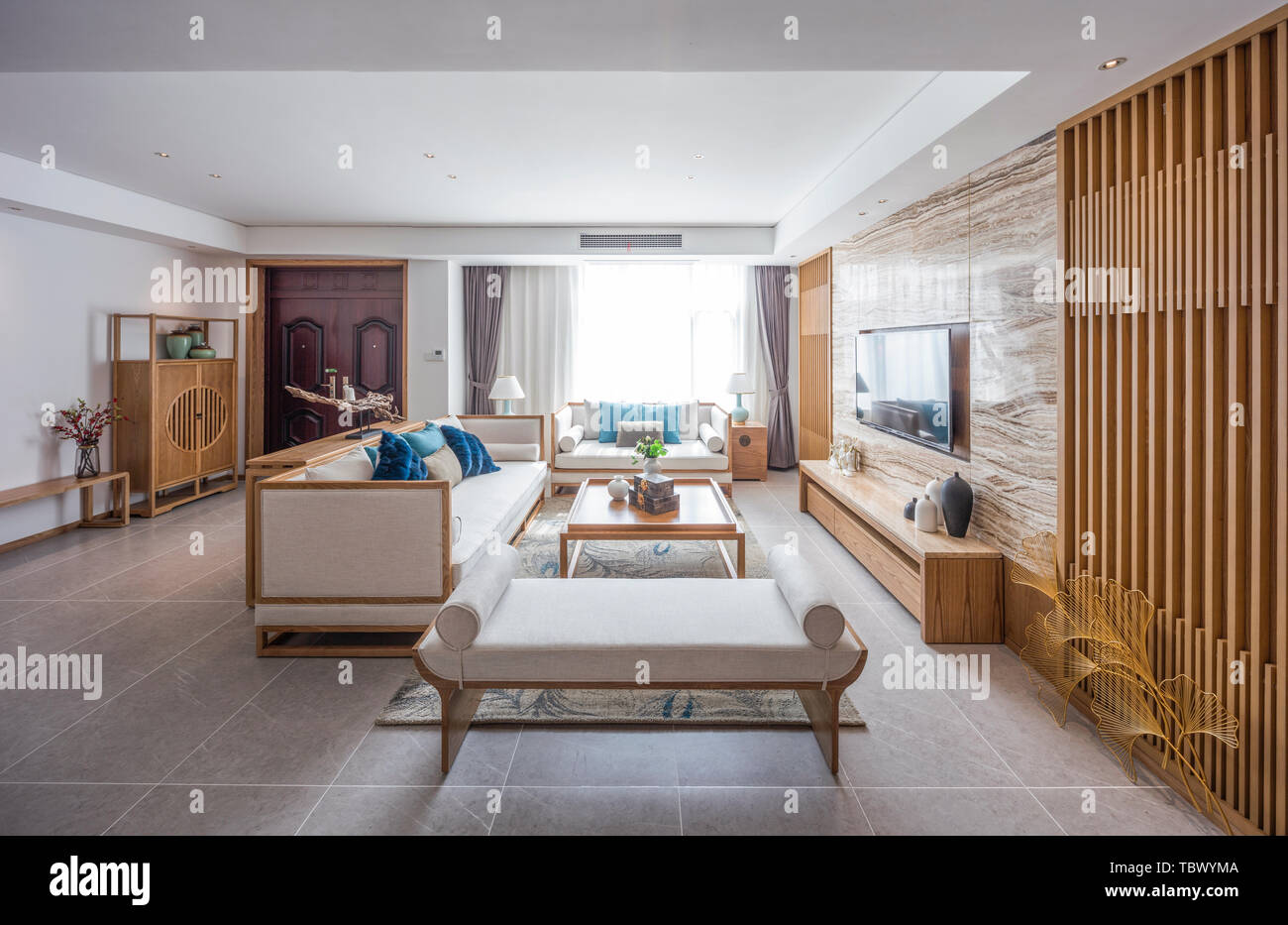 Design of interior design space of model room in modern living room ...