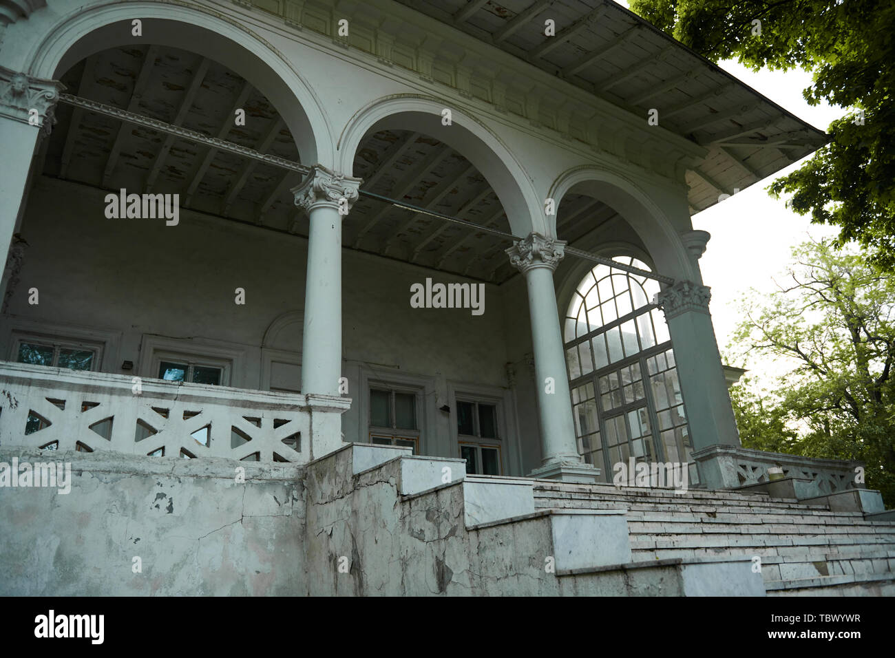 old white villa, retro architecture Stock Photo - Alamy