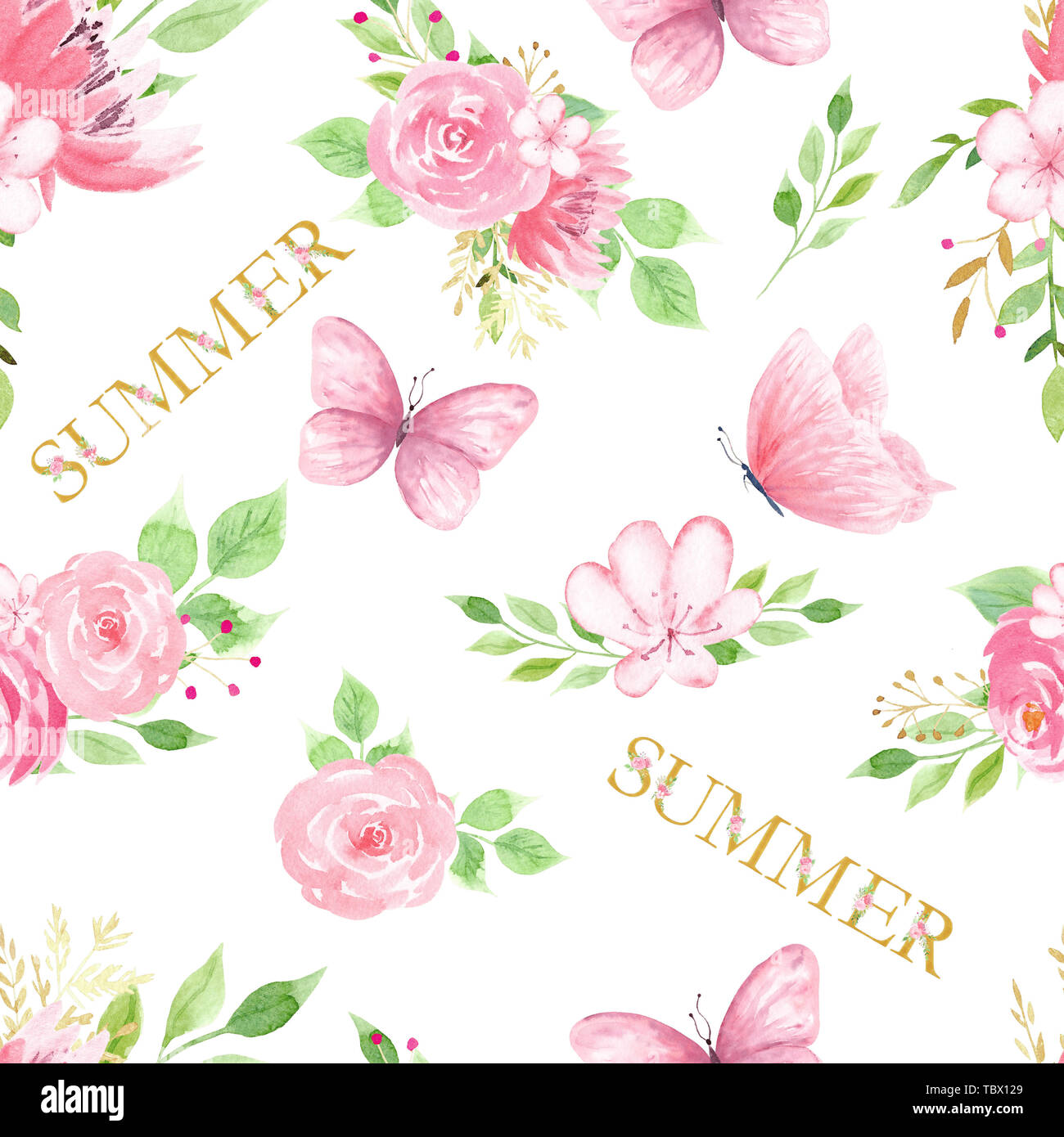 Flora and fauna seamless pattern hi-res stock photography and images ...