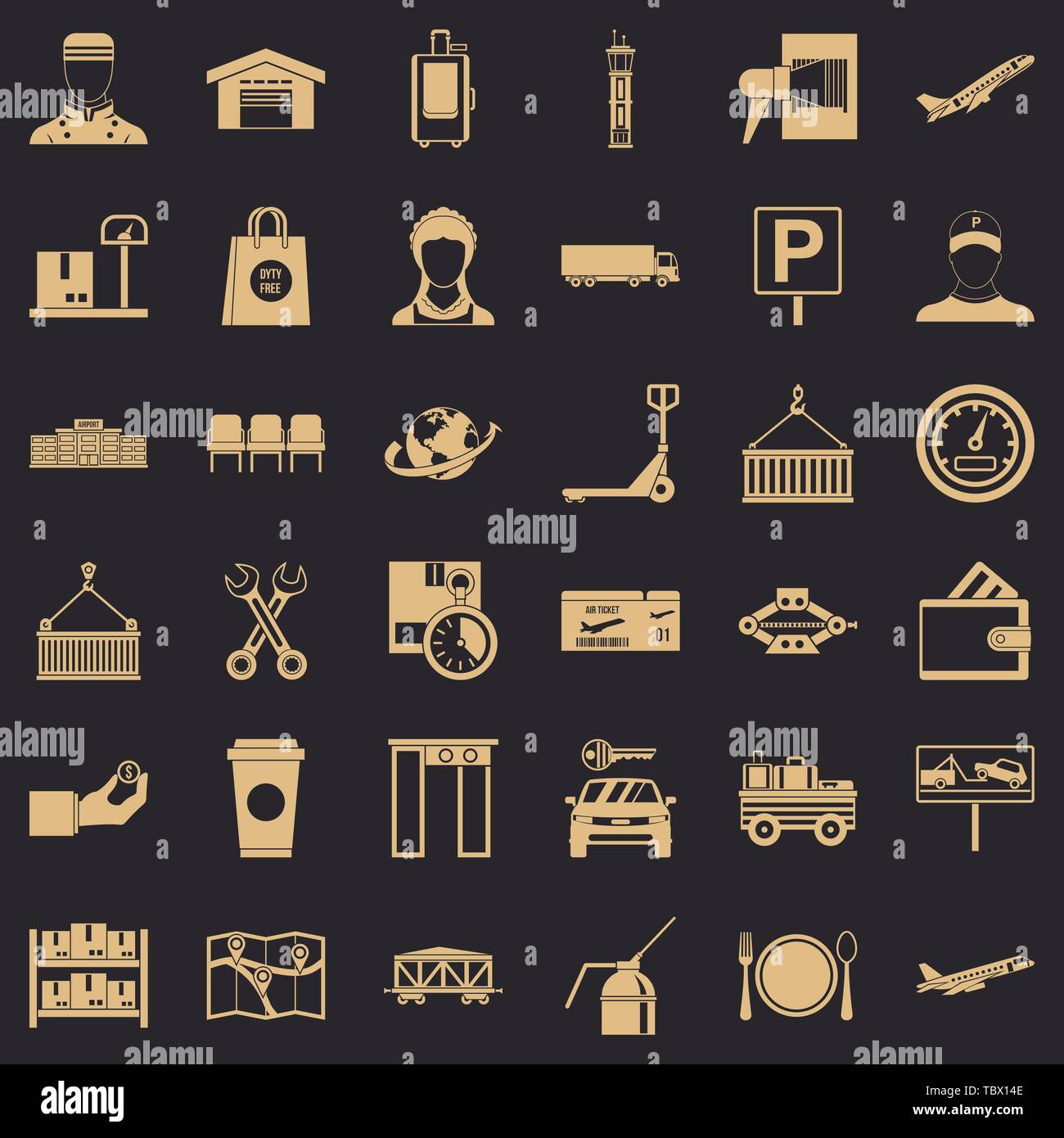 Logistic icons set, simple style Stock Vector Image & Art - Alamy