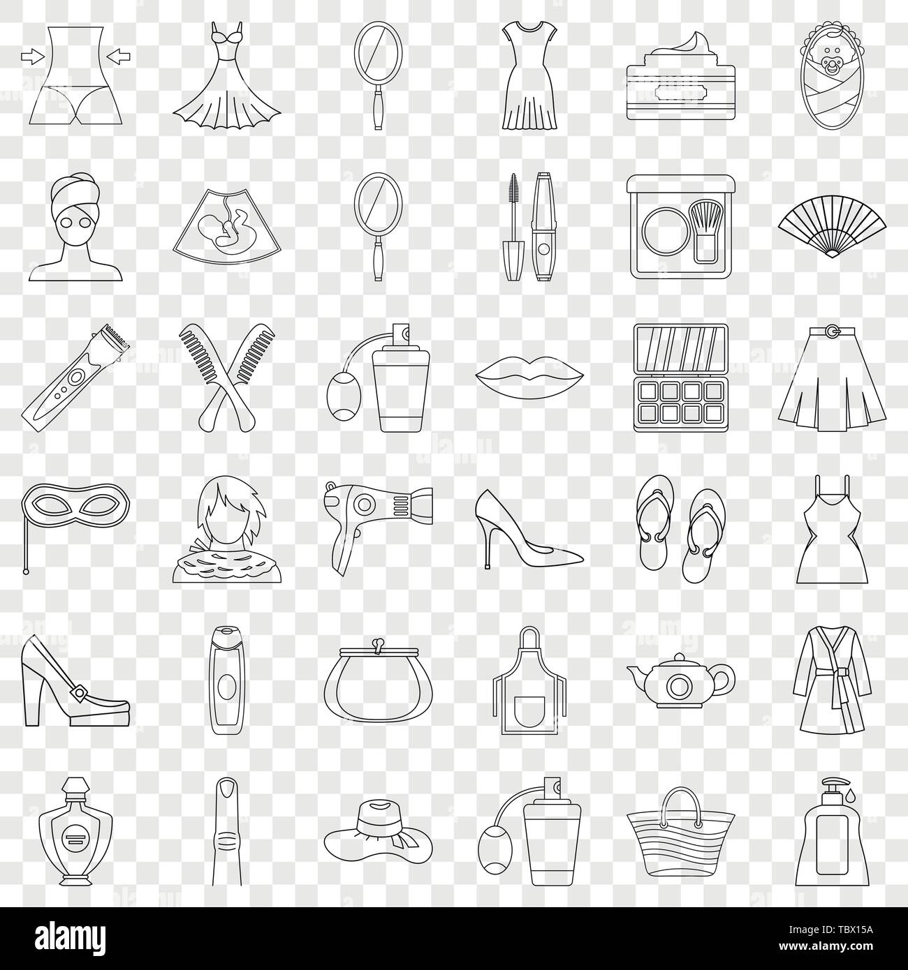 Make up icons set, outline style Stock Vector Image & Art - Alamy