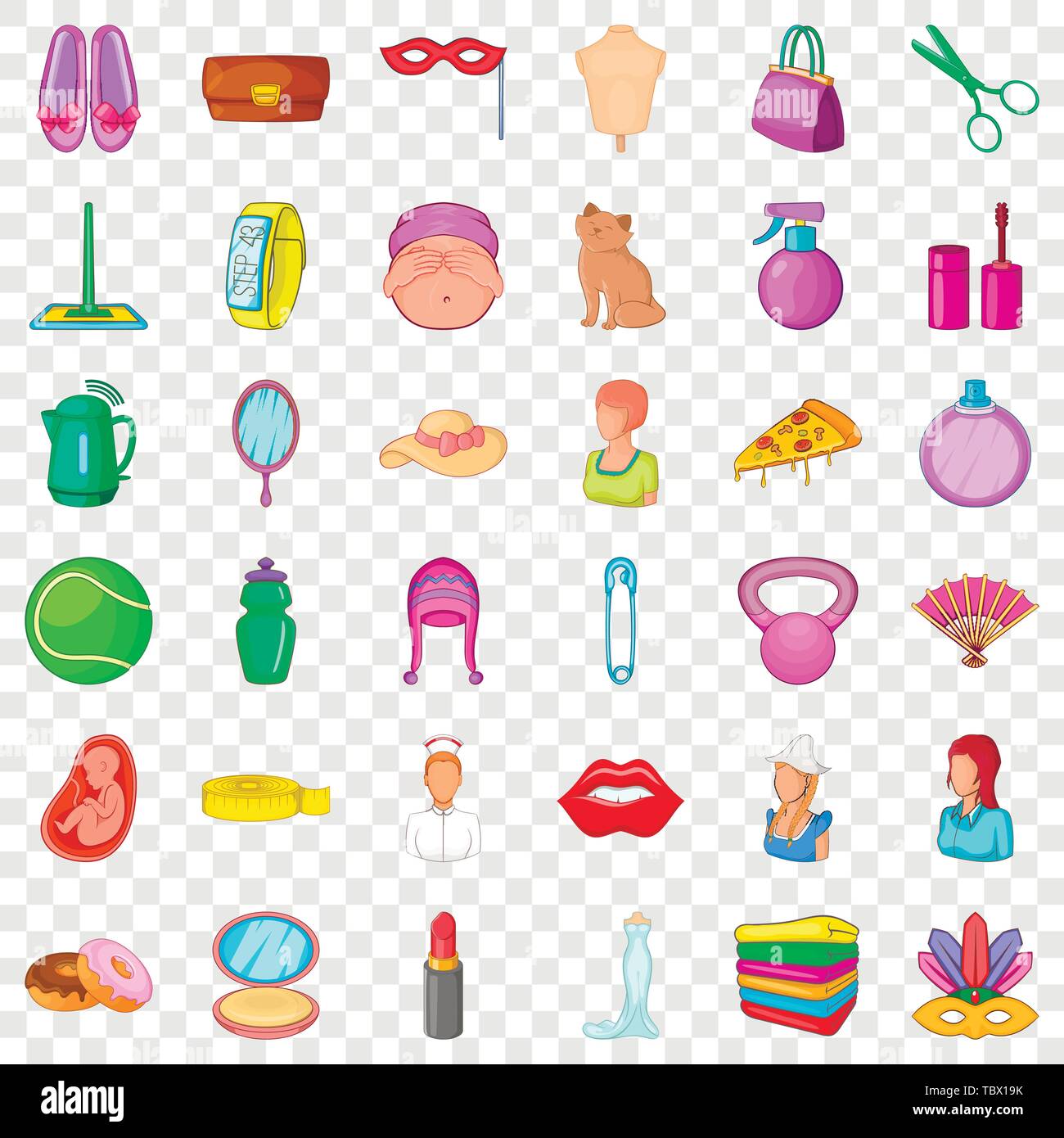 Salon icons set, cartoon style Stock Vector Image & Art - Alamy