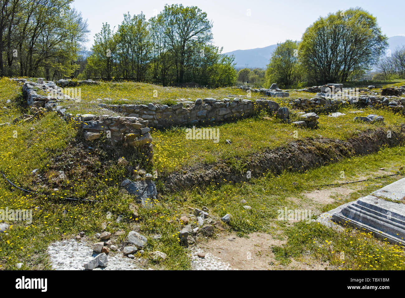 Ancient Ruins at archaeological site of Philippi, Eastern Macedonia and ...