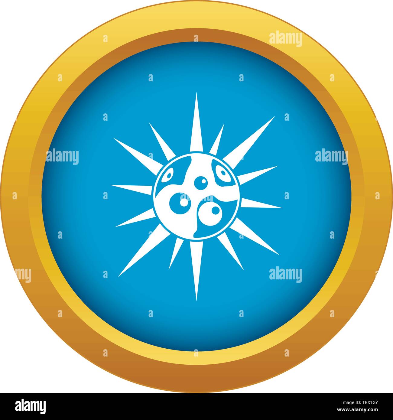 Round cell virus icon blue vector isolated Stock Vector Image & Art - Alamy