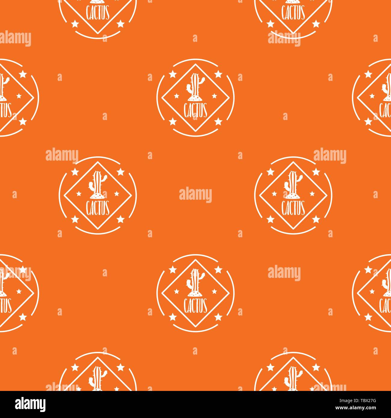 Cactus pattern vector orange Stock Vector Image & Art - Alamy