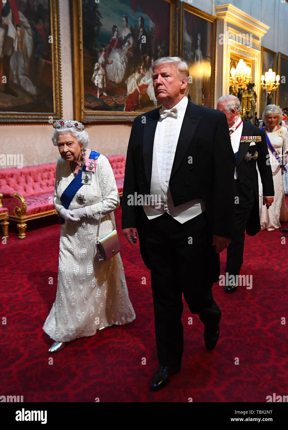 Queen Elizabeth II, US President Donald Trump and the Prince of Wales ...
