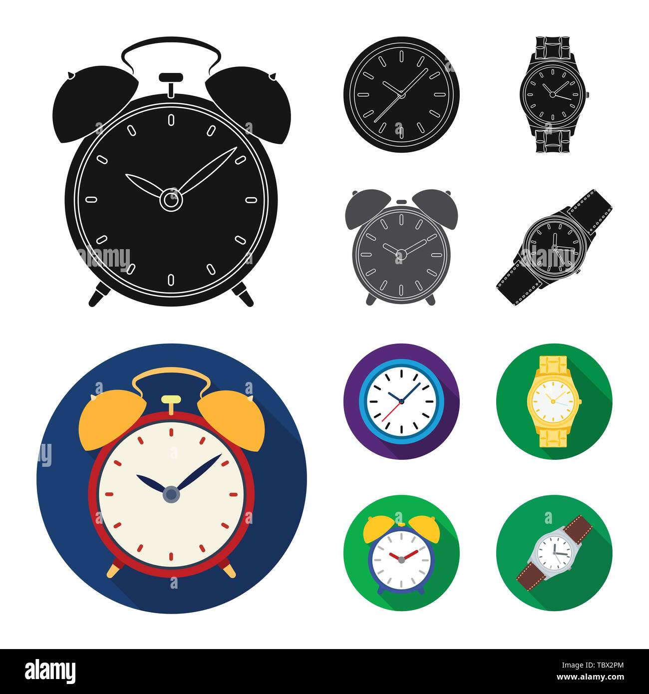 Vector design of time and hour logo. Set of time and business stock ...