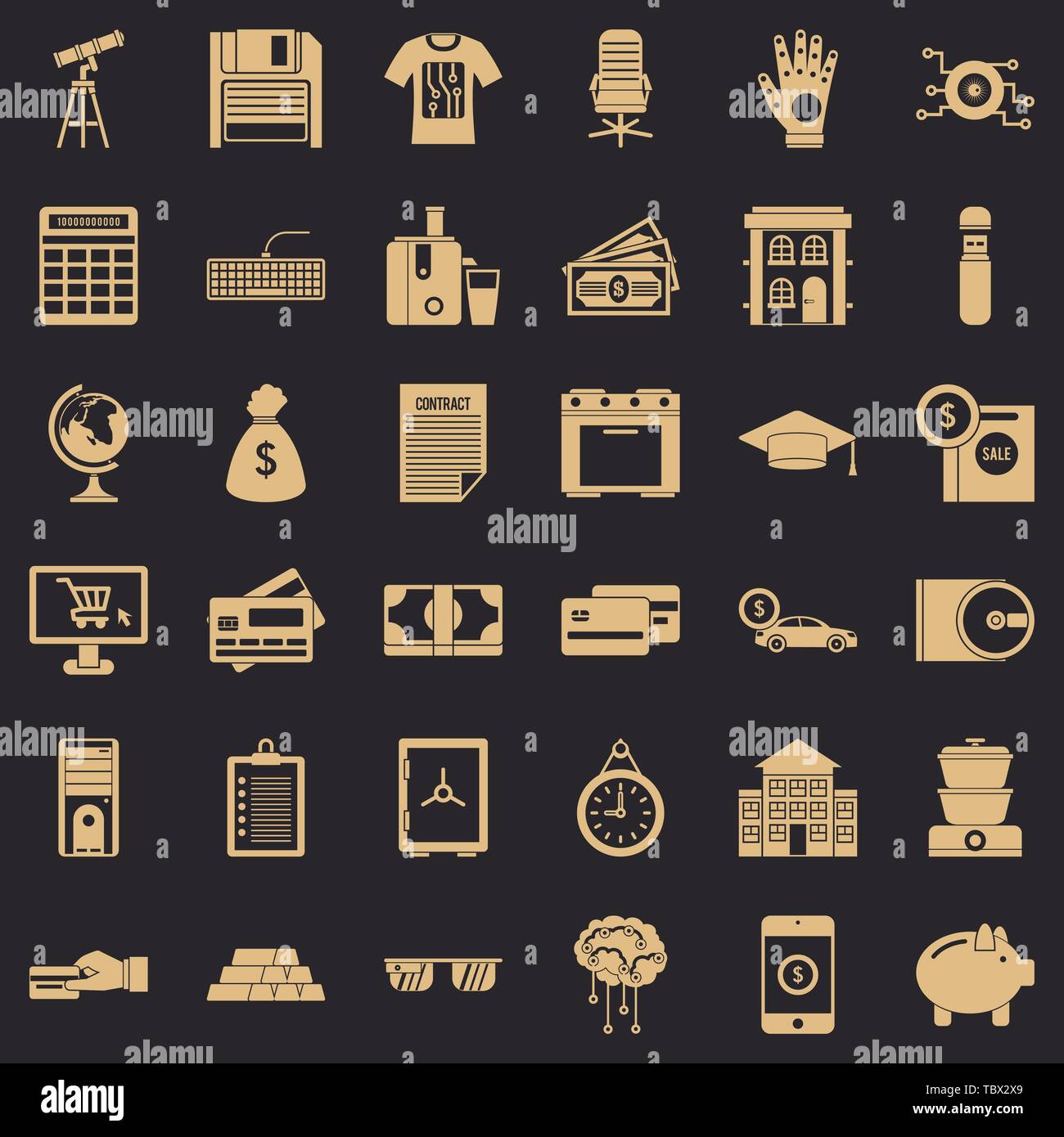 Cyber icons set, simple style Stock Vector Image & Art - Alamy