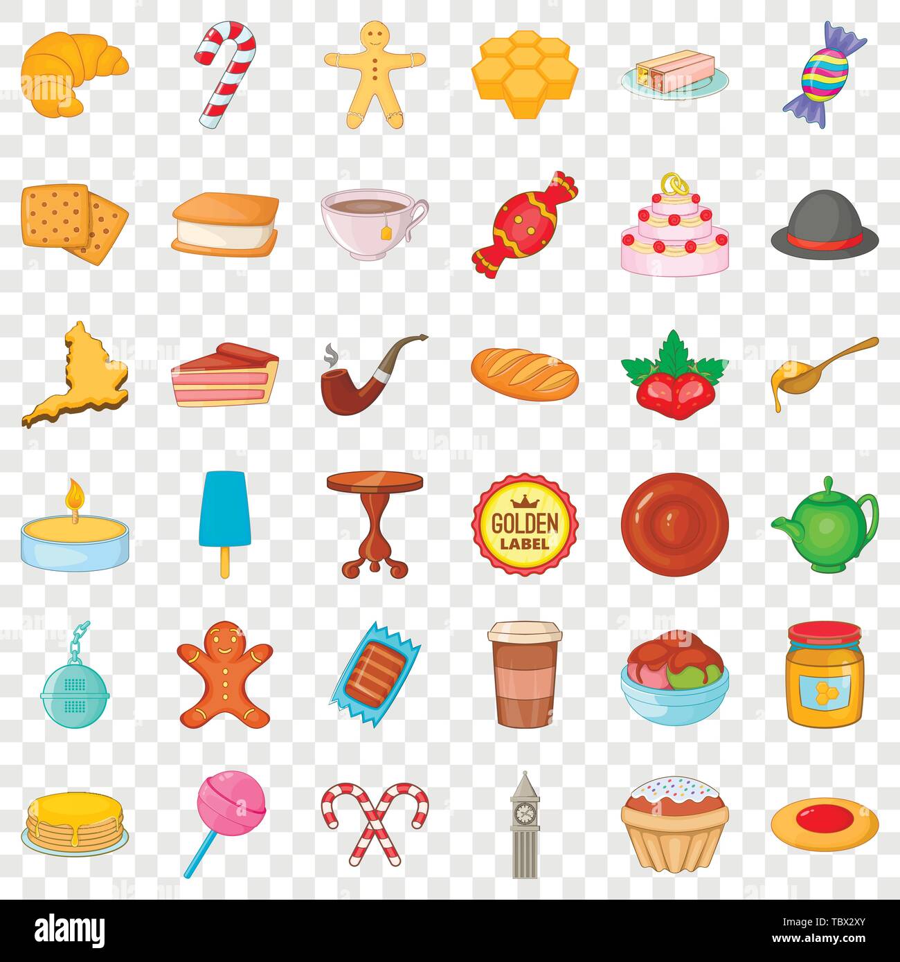 Dessert icons set, cartoon style Stock Vector Image & Art - Alamy