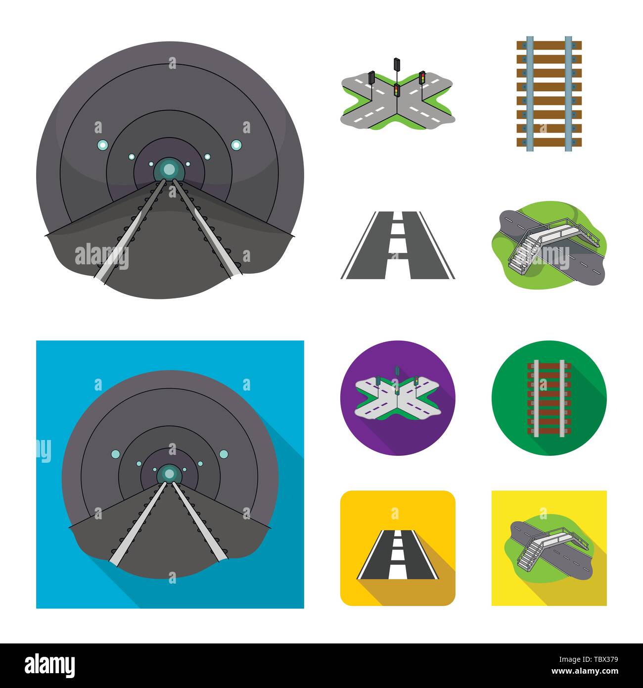 Vector design of road and street logo. Collection of road and highway ...