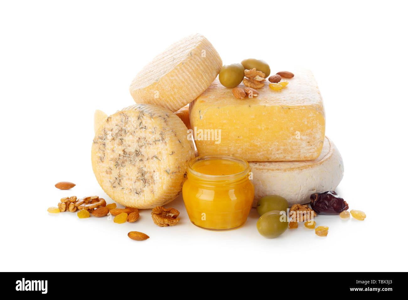 mix cheese isolated on white Stock Photo - Alamy