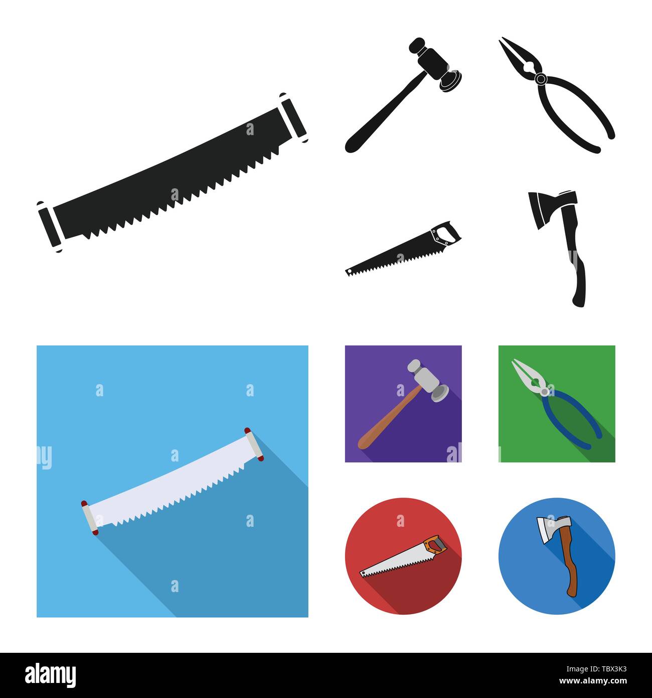 Isolated object of tool and construction symbol. Set of tool and ...