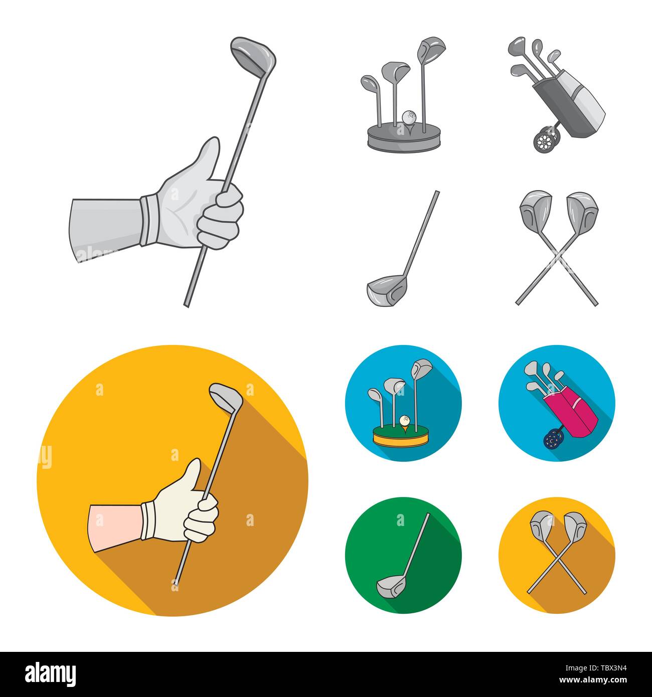 Vector illustration of and stick logo. Collection of and golf stock ...