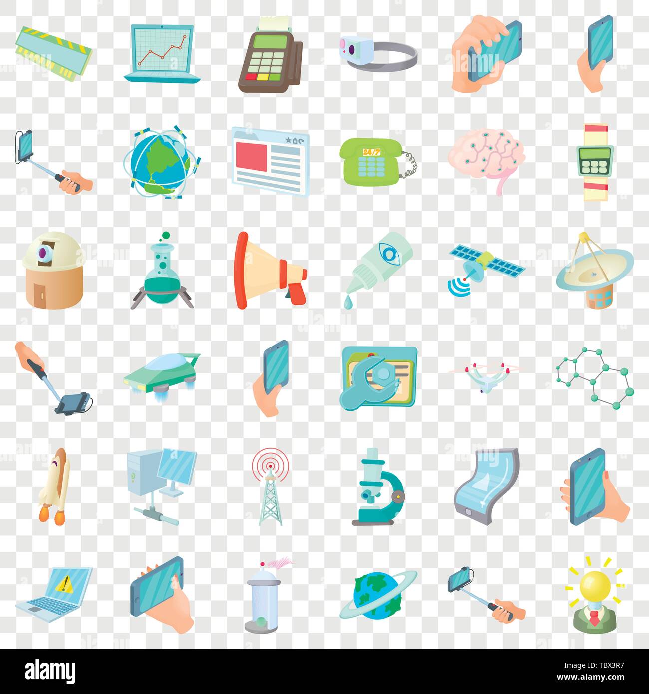 Communication icons set, cartoon style Stock Vector Image & Art - Alamy