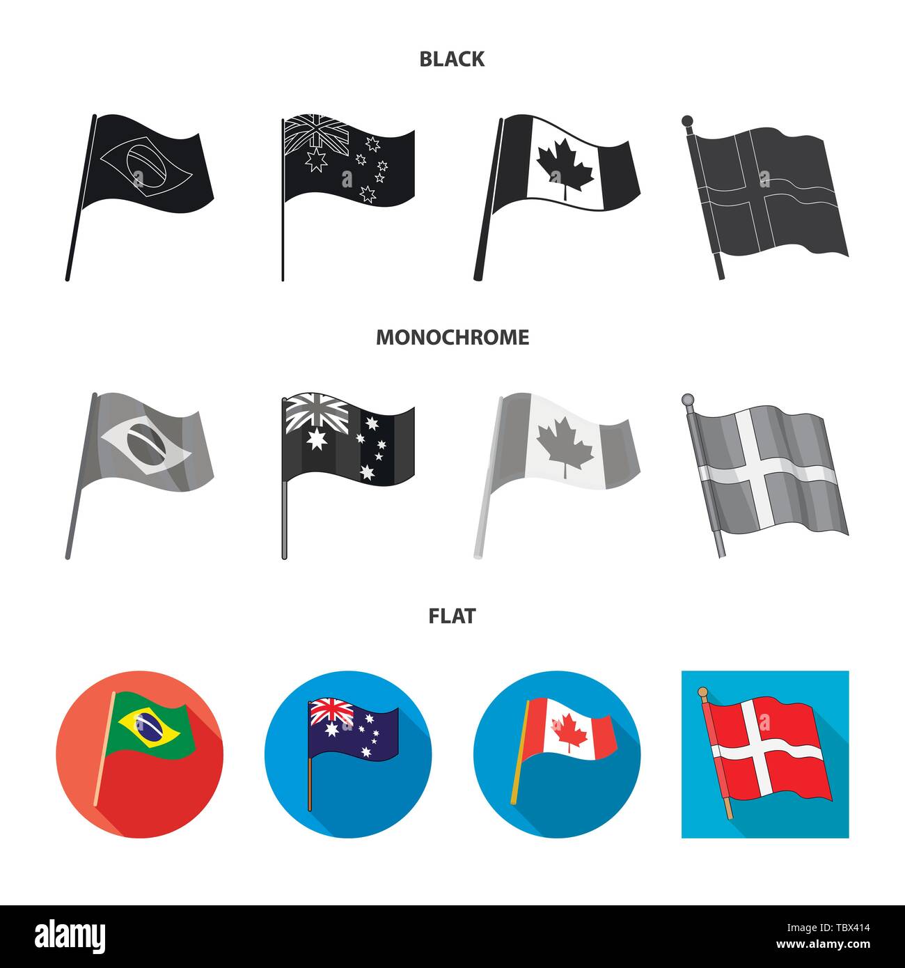 Vector design of world and flag logo. Set of world and ribbon stock ...