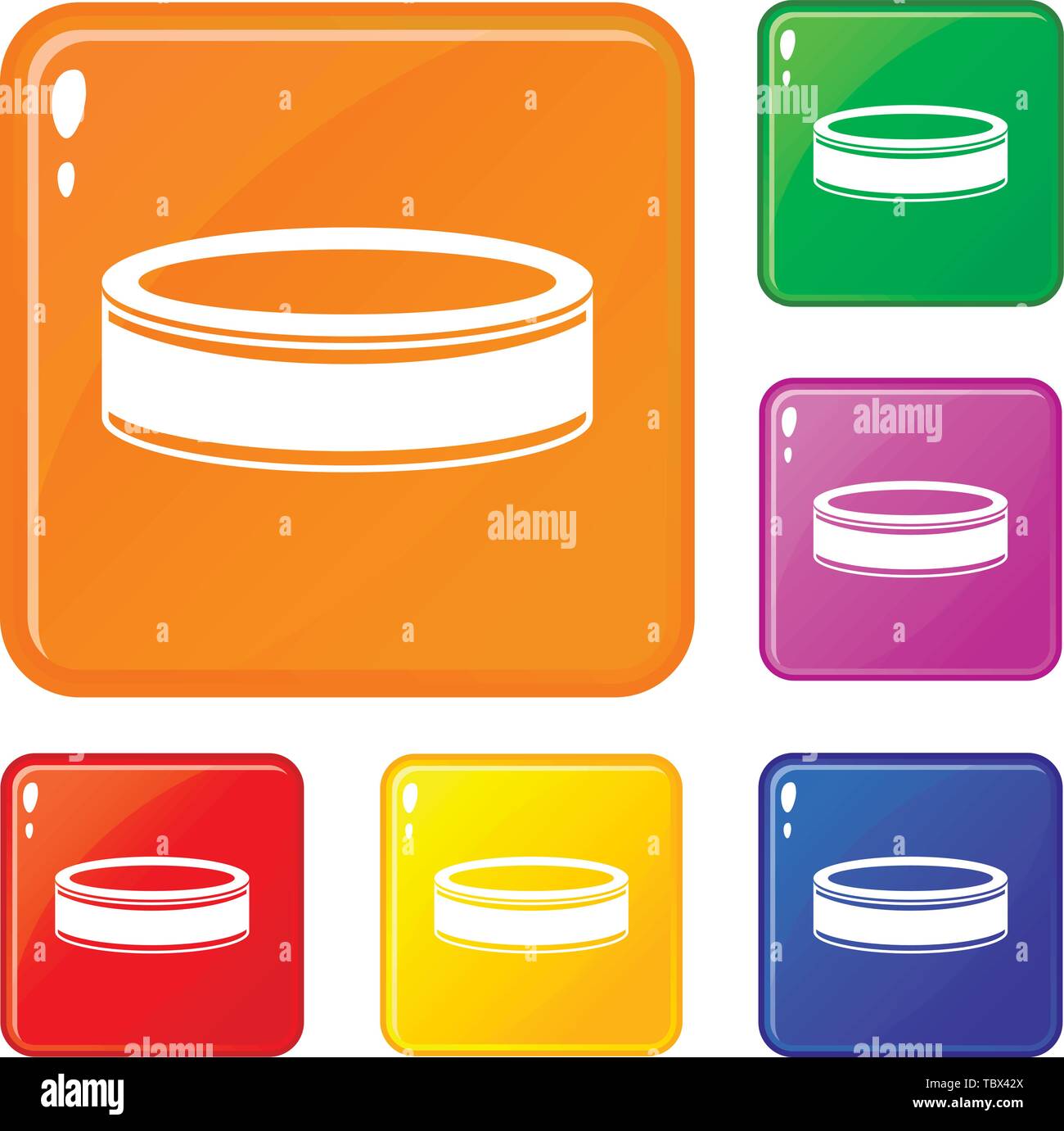 Puck icons set vector color Stock Vector Image & Art - Alamy