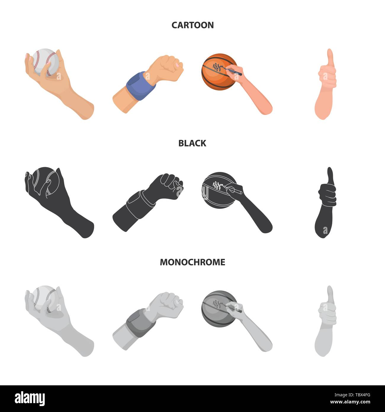 Vector design of animated and thumb symbol. Collection of animated and ...