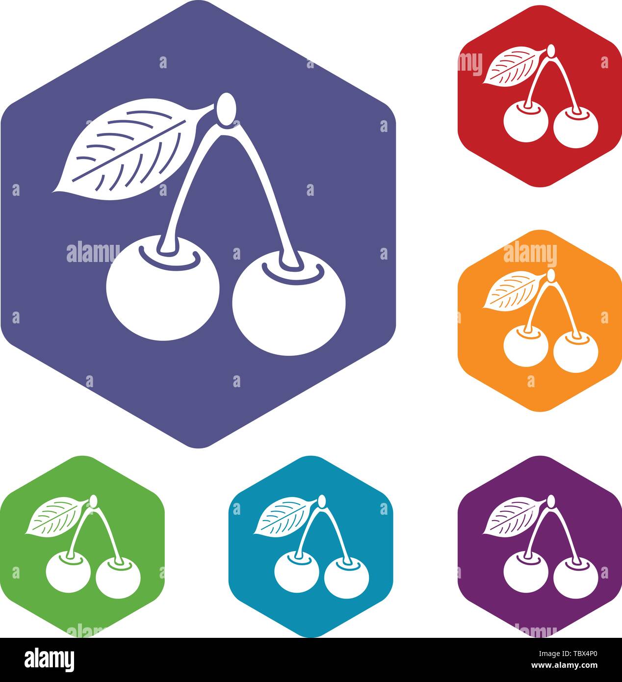 Cherry icons vector hexahedron Stock Vector Image & Art - Alamy