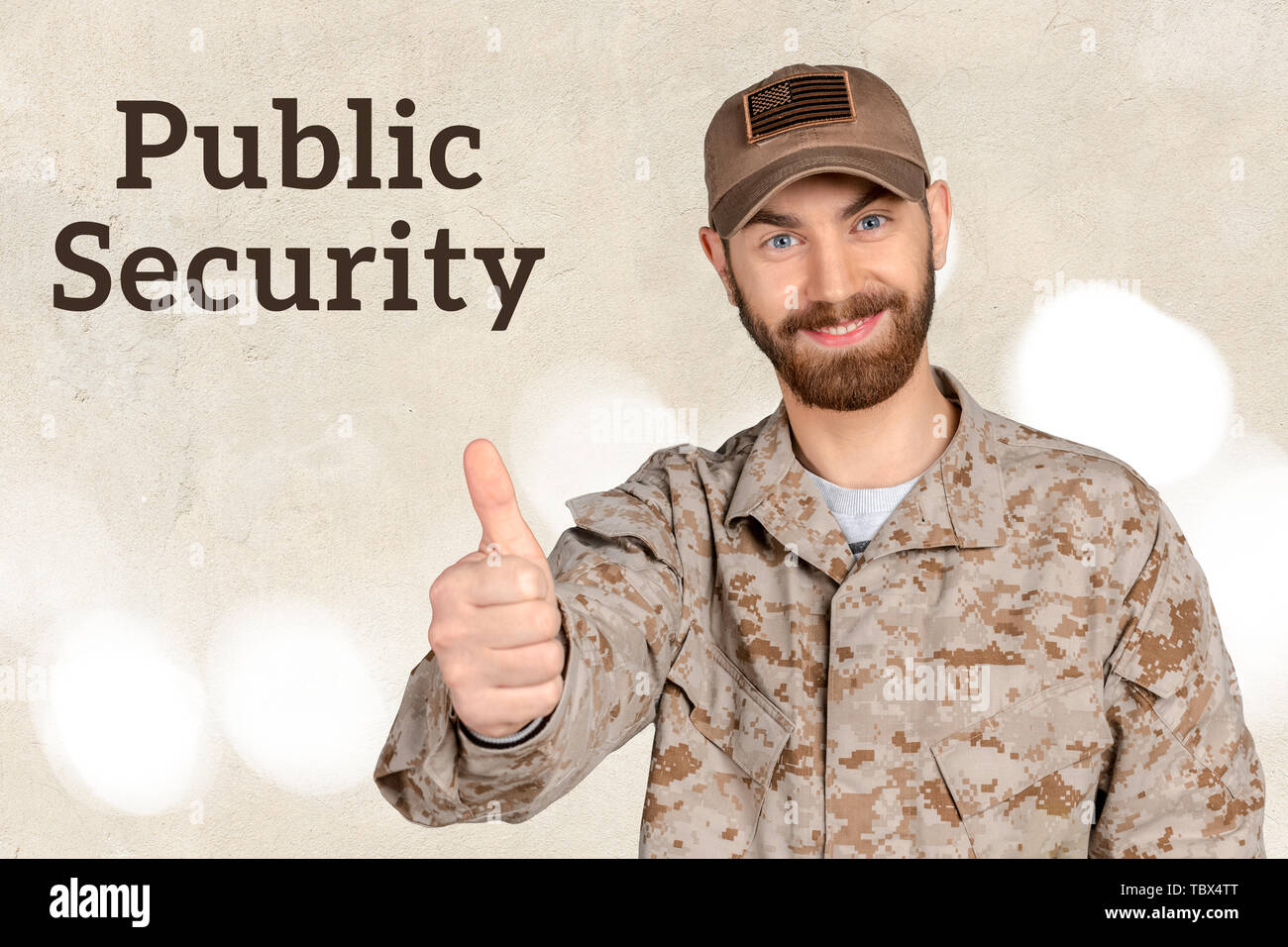 Soldier gesturing thumbs up Stock Photo - Alamy