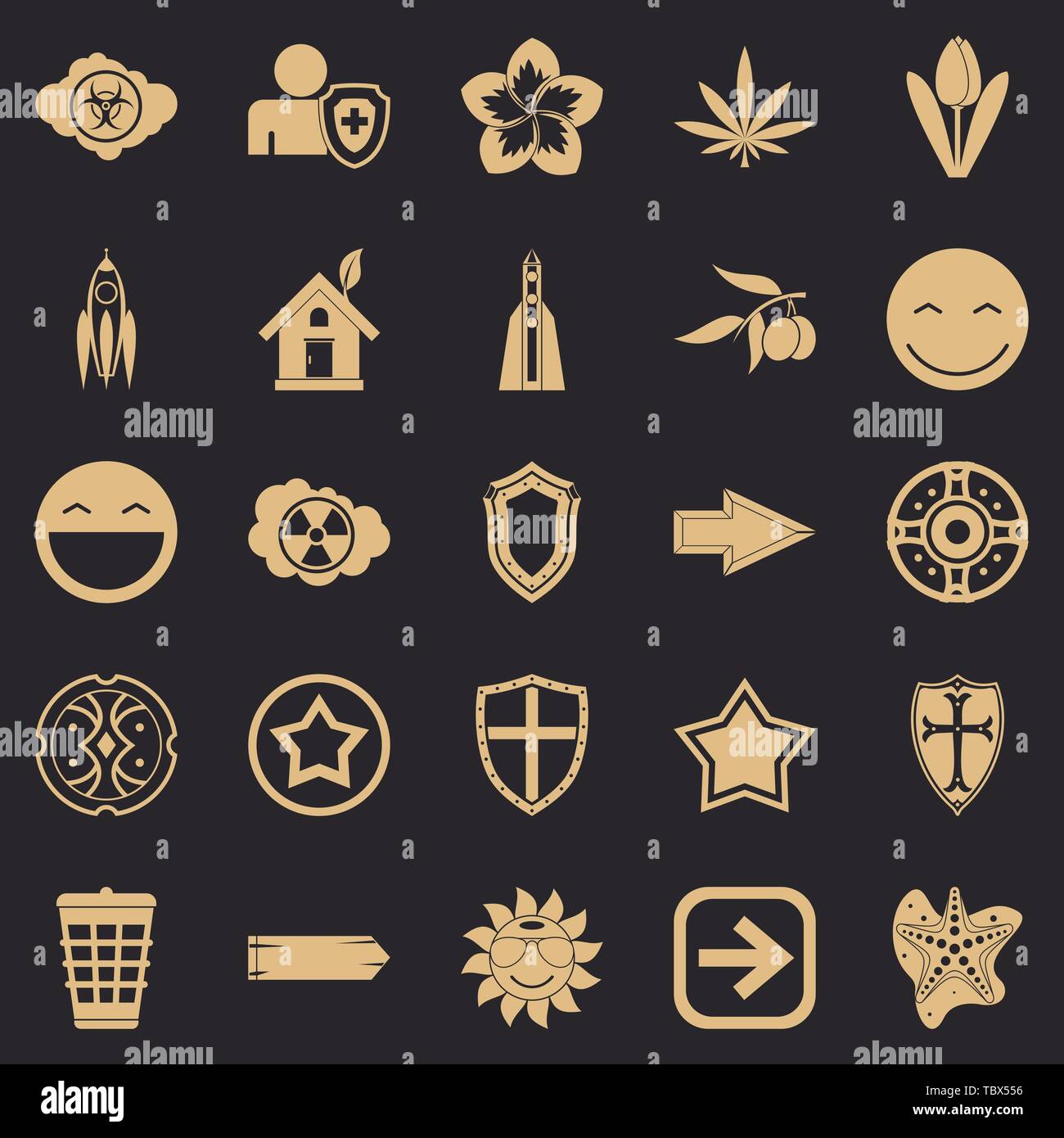 Emblem icons set, simple style Stock Vector Image & Art - Alamy