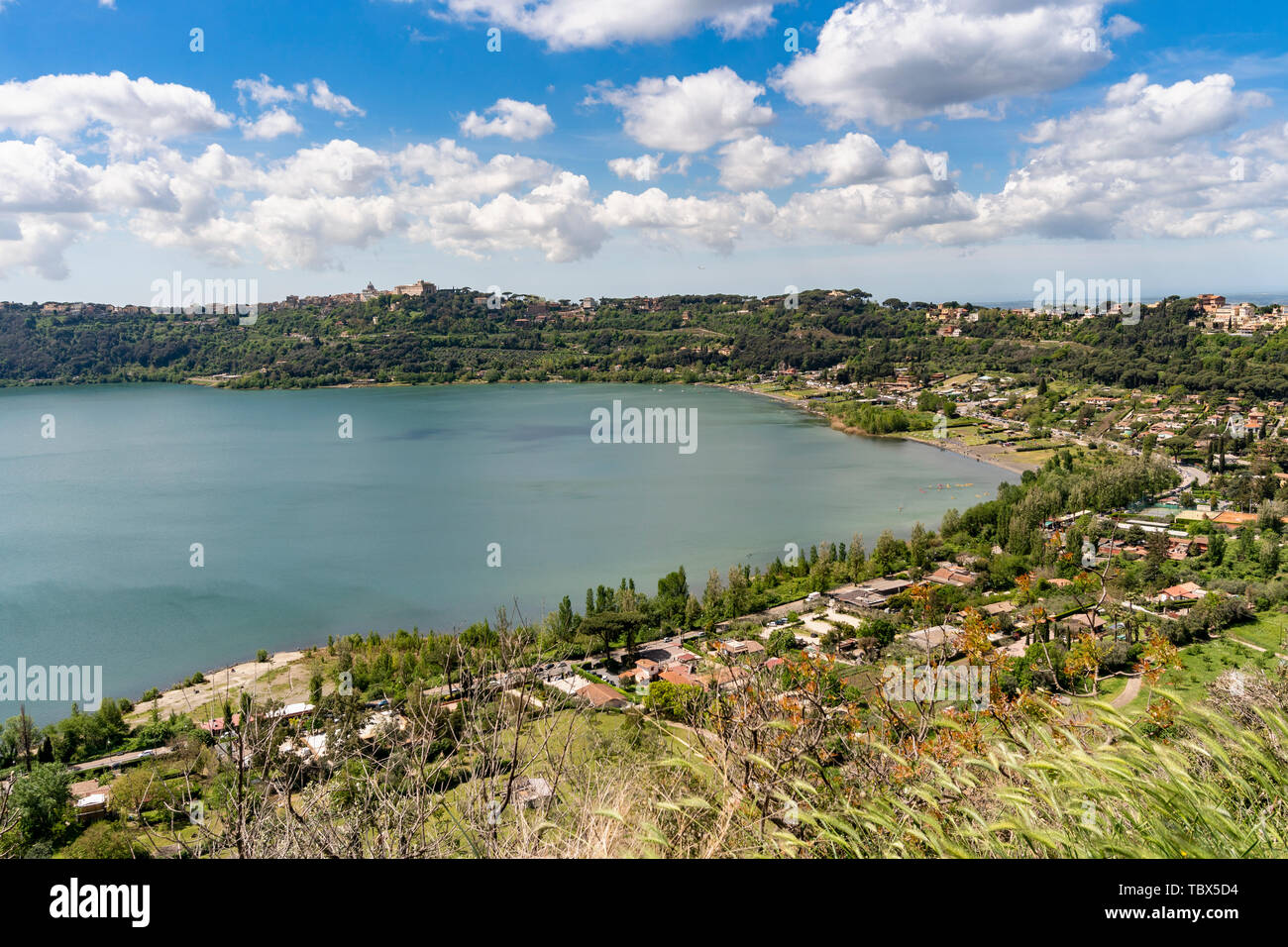 Castel Gandolfo town located by Albano lake, summer residency of pope ...
