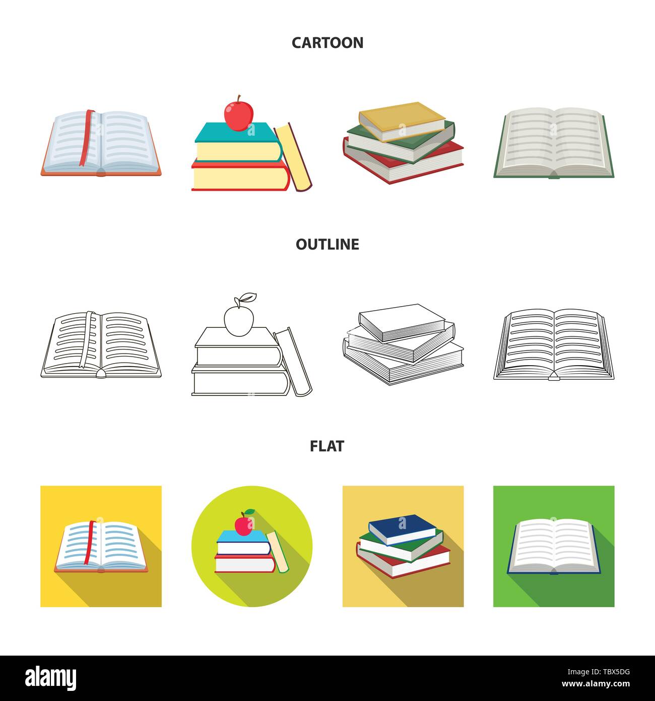 Vector design of library and textbook symbol. Set of library and school ...