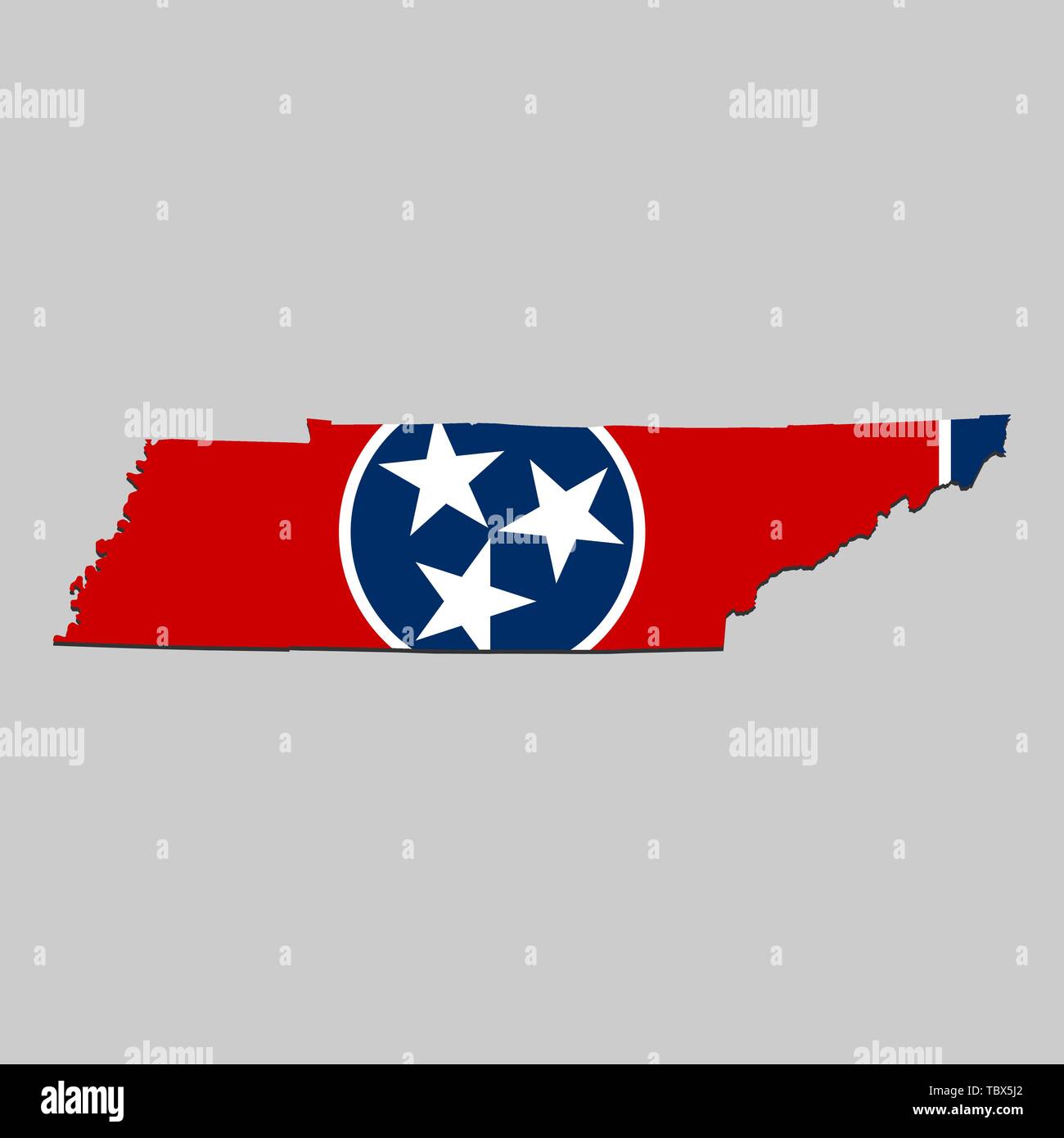 Map of Tennessee is a state USA with flag. Vector Illustration Stock ...