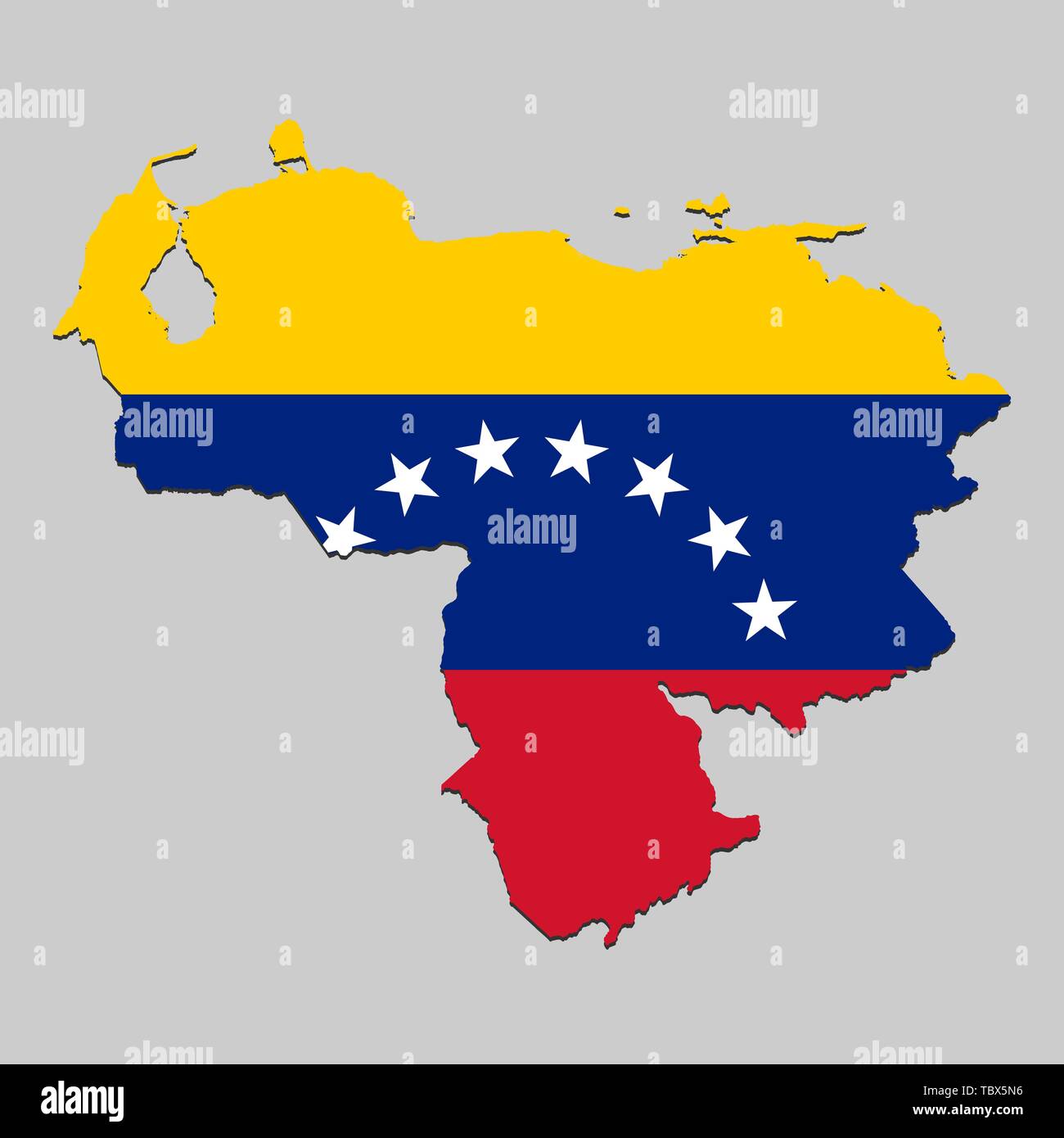 Map of Venezuela with national flag. Vector Illustration Stock Vector ...