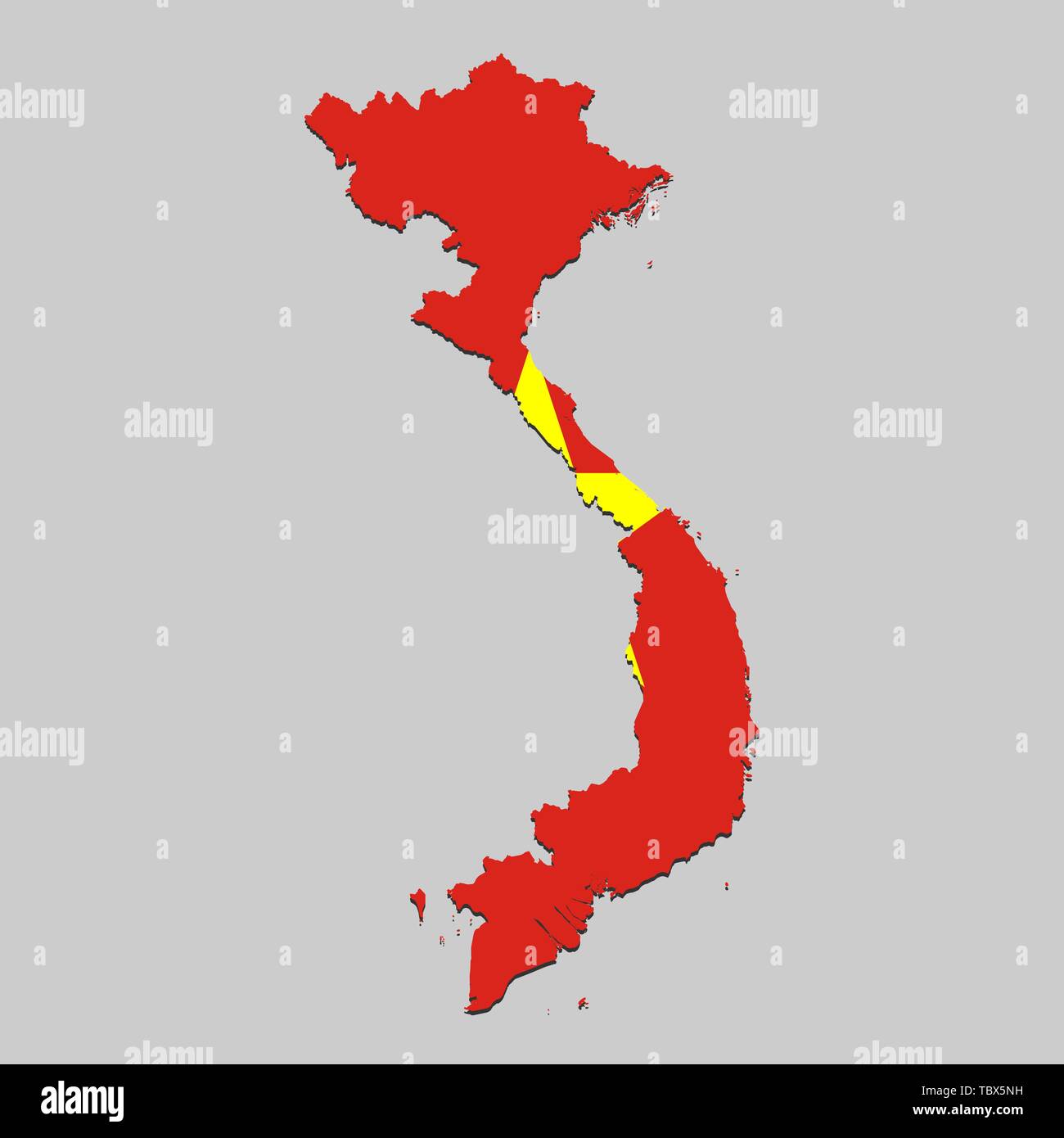 Map of Vietnam with national flag. Vector Illustration Stock Vector ...