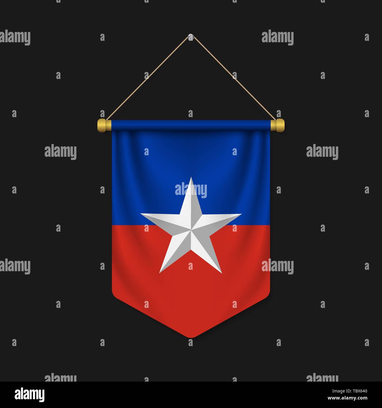 3d realistic pennant with flag of Chile Stock Vector Image & Art - Alamy