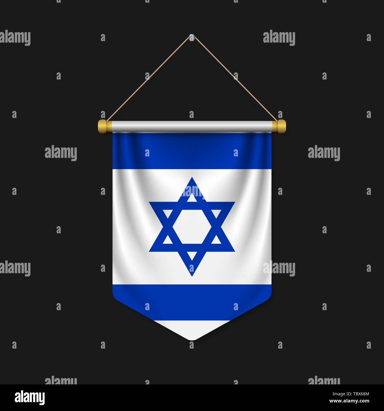 3d realistic pennant with flag of Israel Stock Vector Image & Art - Alamy
