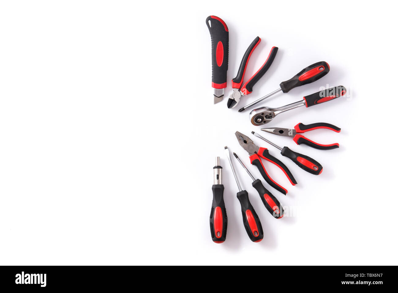 Building tools repair set isolated on white background Stock Photo - Alamy