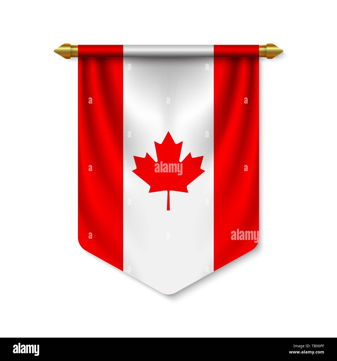 3d realistic pennant with flag of Canada. Vector illustration Stock ...