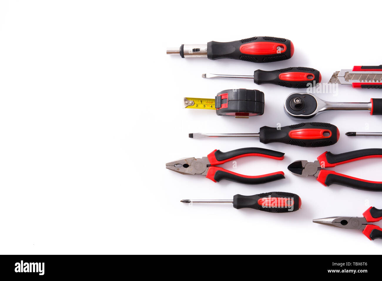 Building tools repair set isolated on white background Stock Photo - Alamy