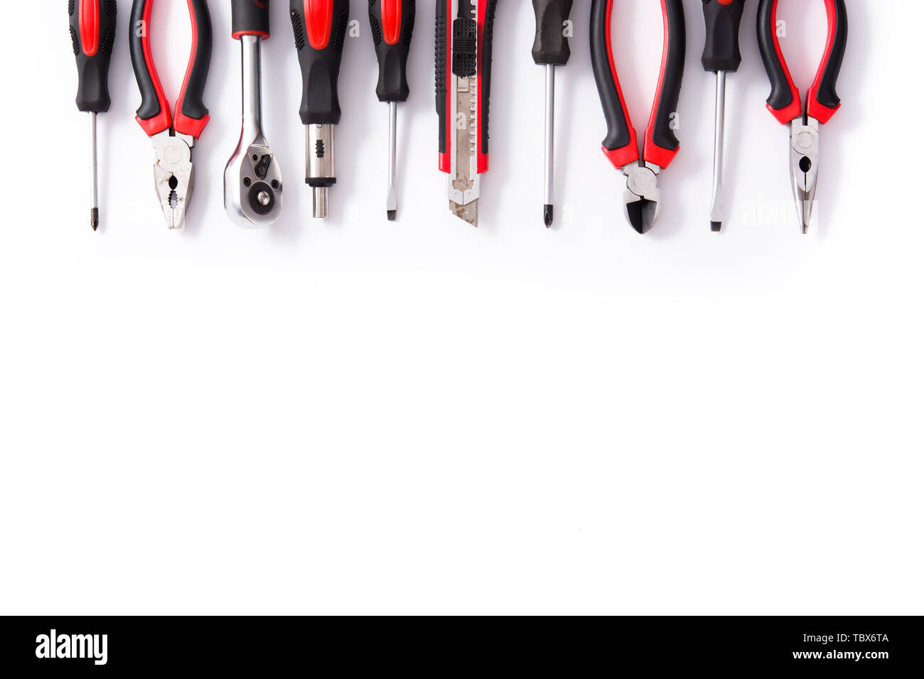 Building tools repair set isolated on white background Stock Photo - Alamy