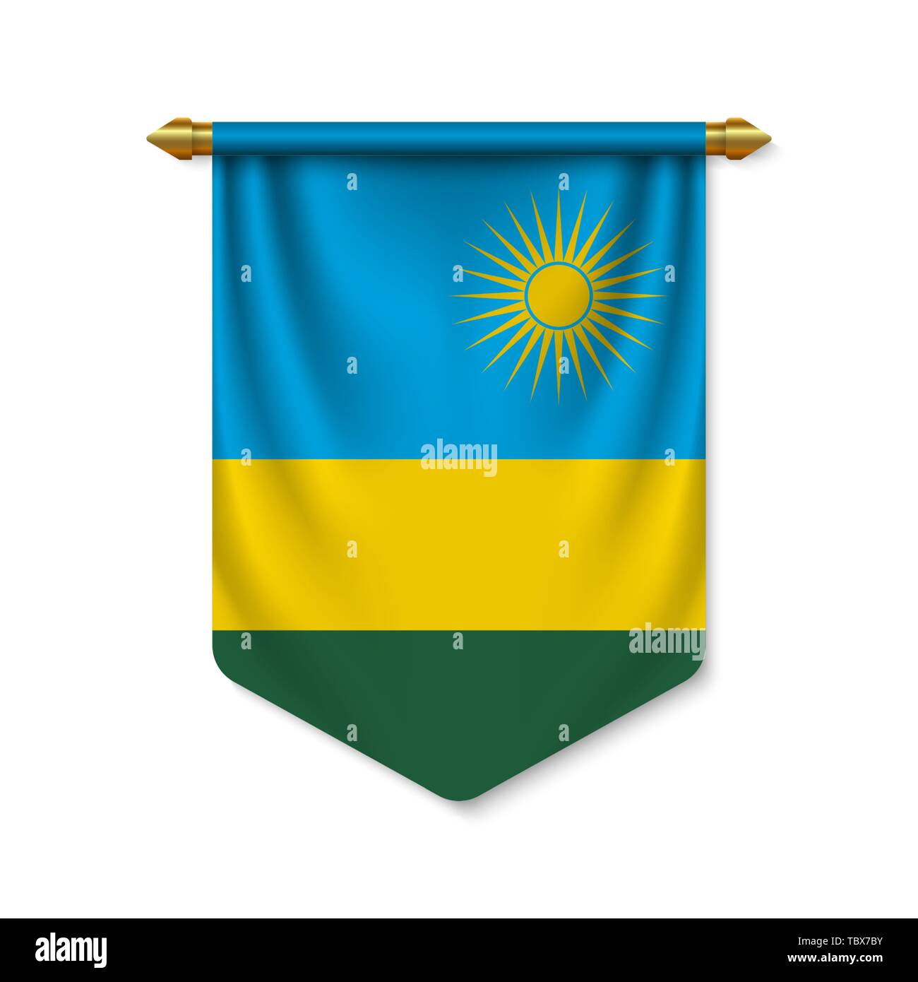 3d realistic pennant with flag of Rwanda. Vector illustration Stock Vector Image & Art - Alamy