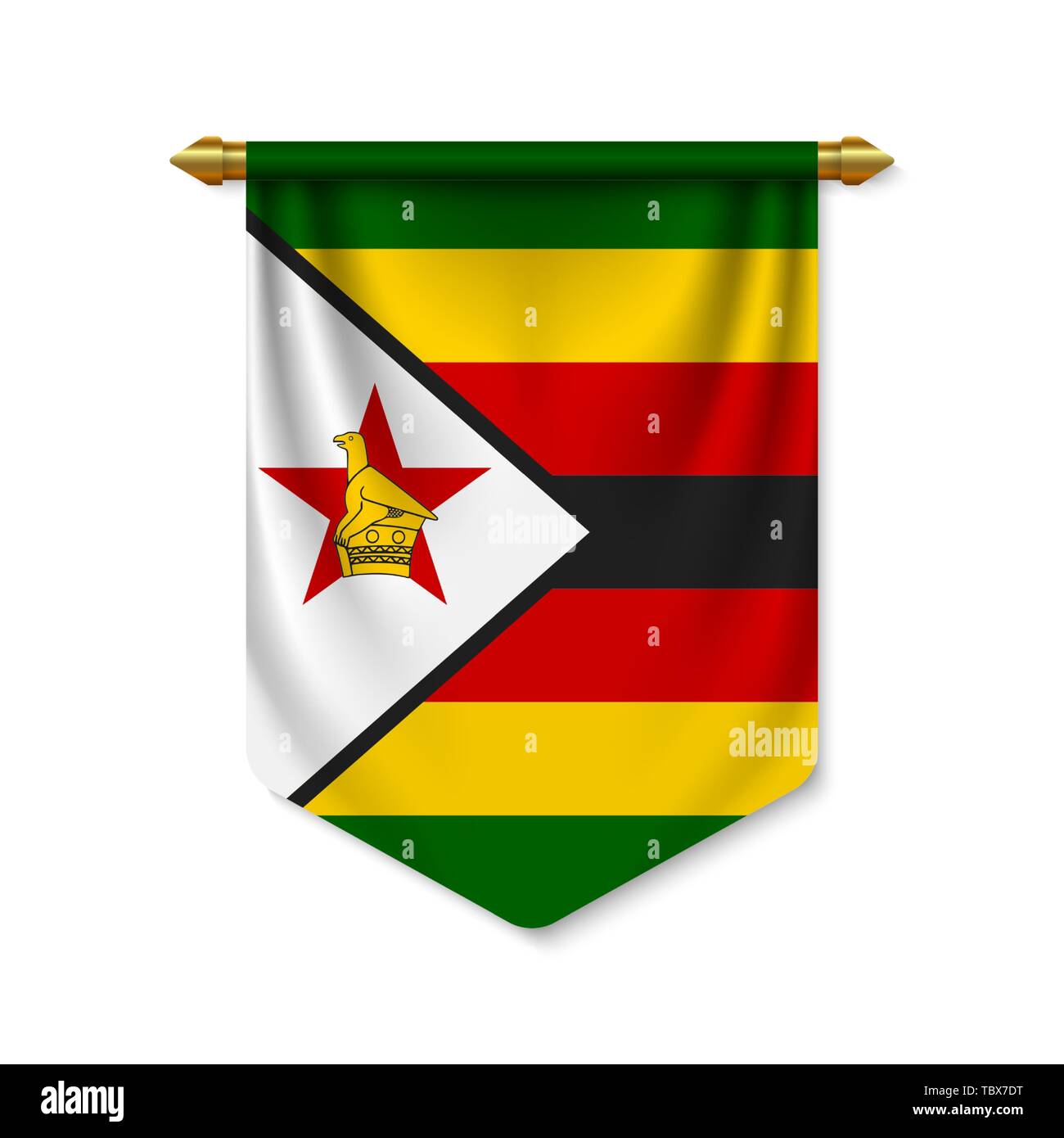 3d realistic pennant with flag of . Vector illustration Stock Vector ...