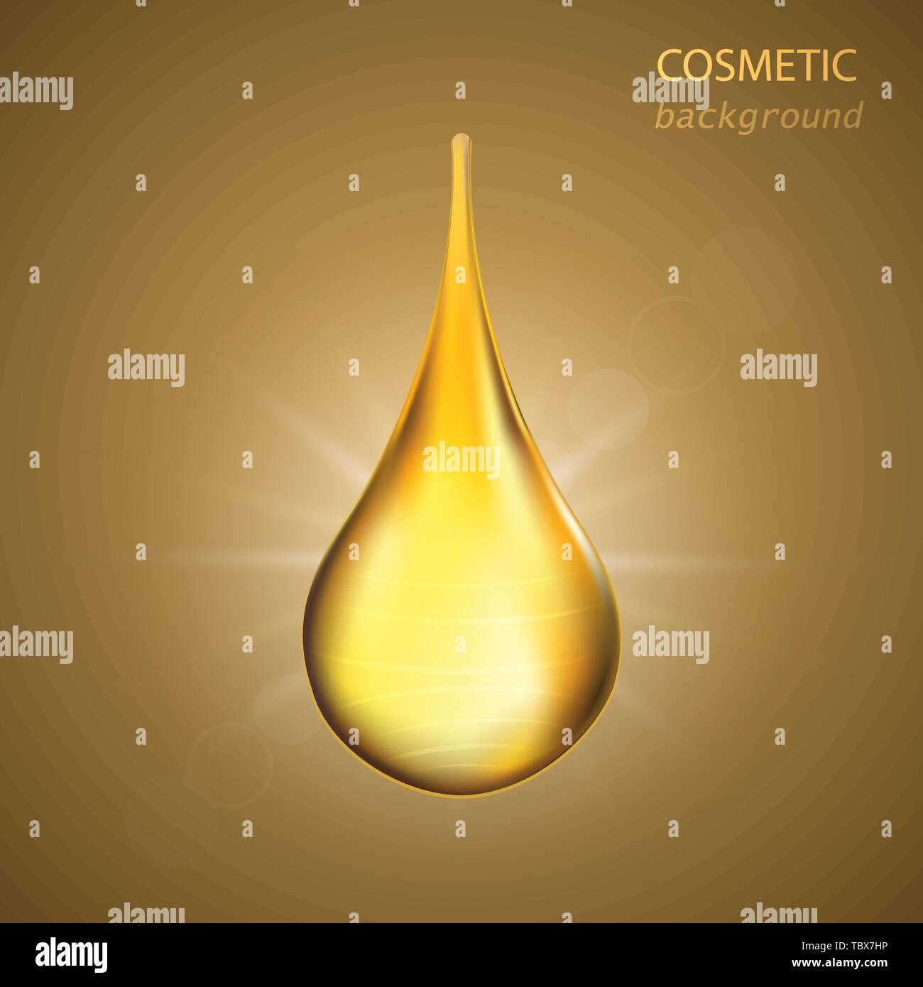 Cosmetic background with golden drop oil . Template for your design ...