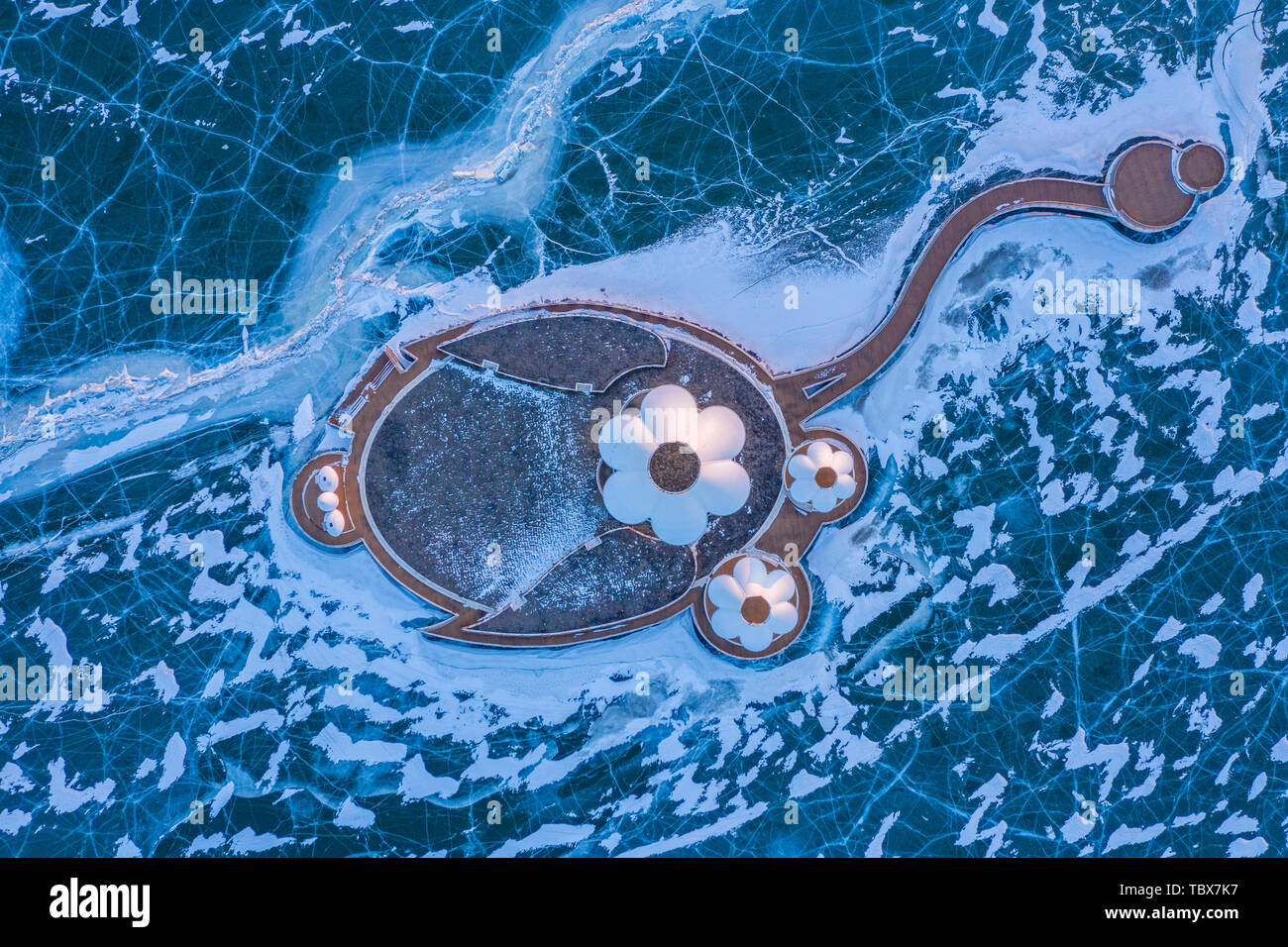 January 6, 2019. China-Russia border lake Xingkai lake magnificent ...