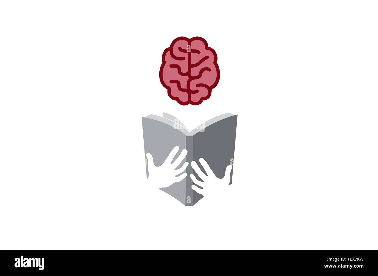 Book Brain Reading Logo Design Illustration Stock Vector Image & Art ...