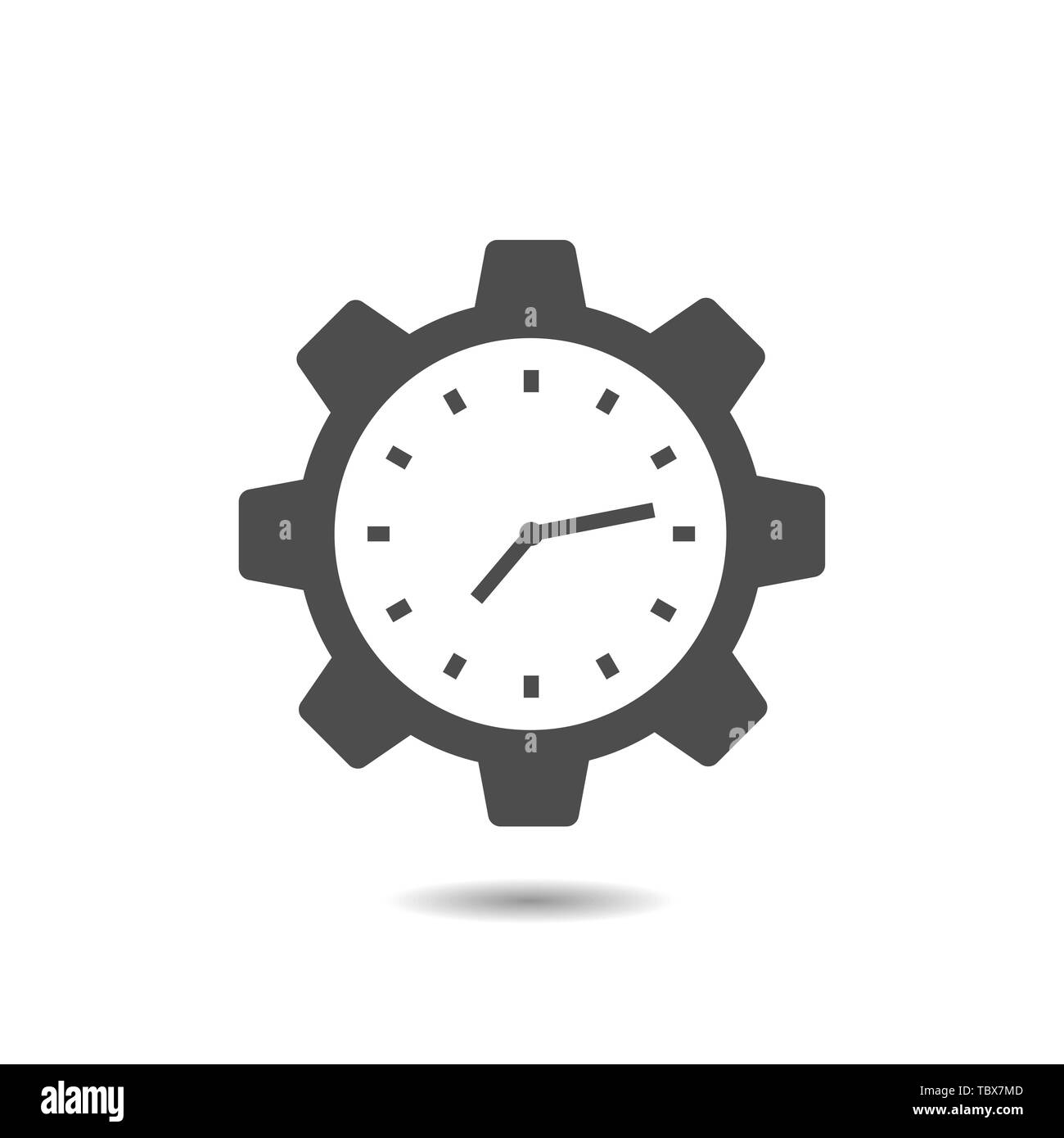 Clock Gear icon. Time management concept, Vector illustration Stock ...
