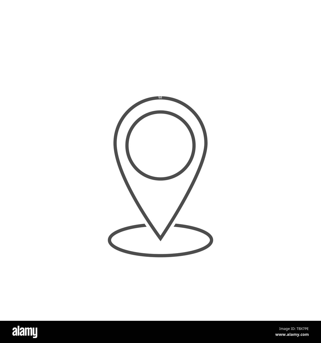 Outline Map pin icon. Location mark thin line sign, destination symbol ...