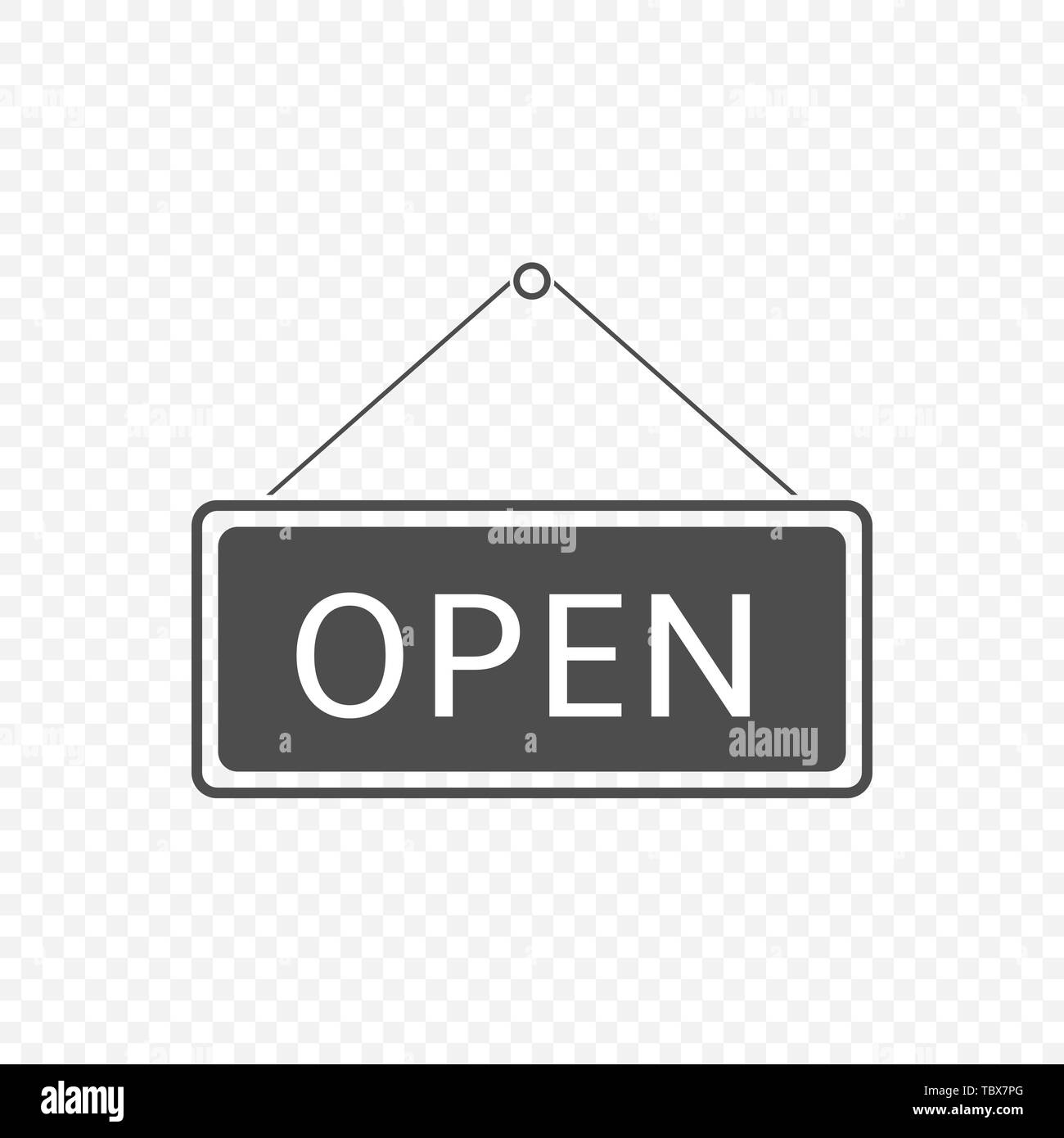 Simple Open Hanging sign isolated. Vector illustration Stock Vector ...