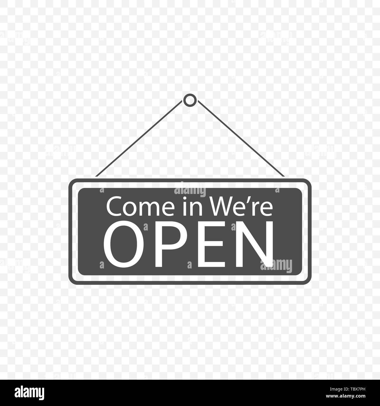 Come in We're Open Hanging sign icon isolated. Vector illustration Stock Vector Image & Art - Alamy
