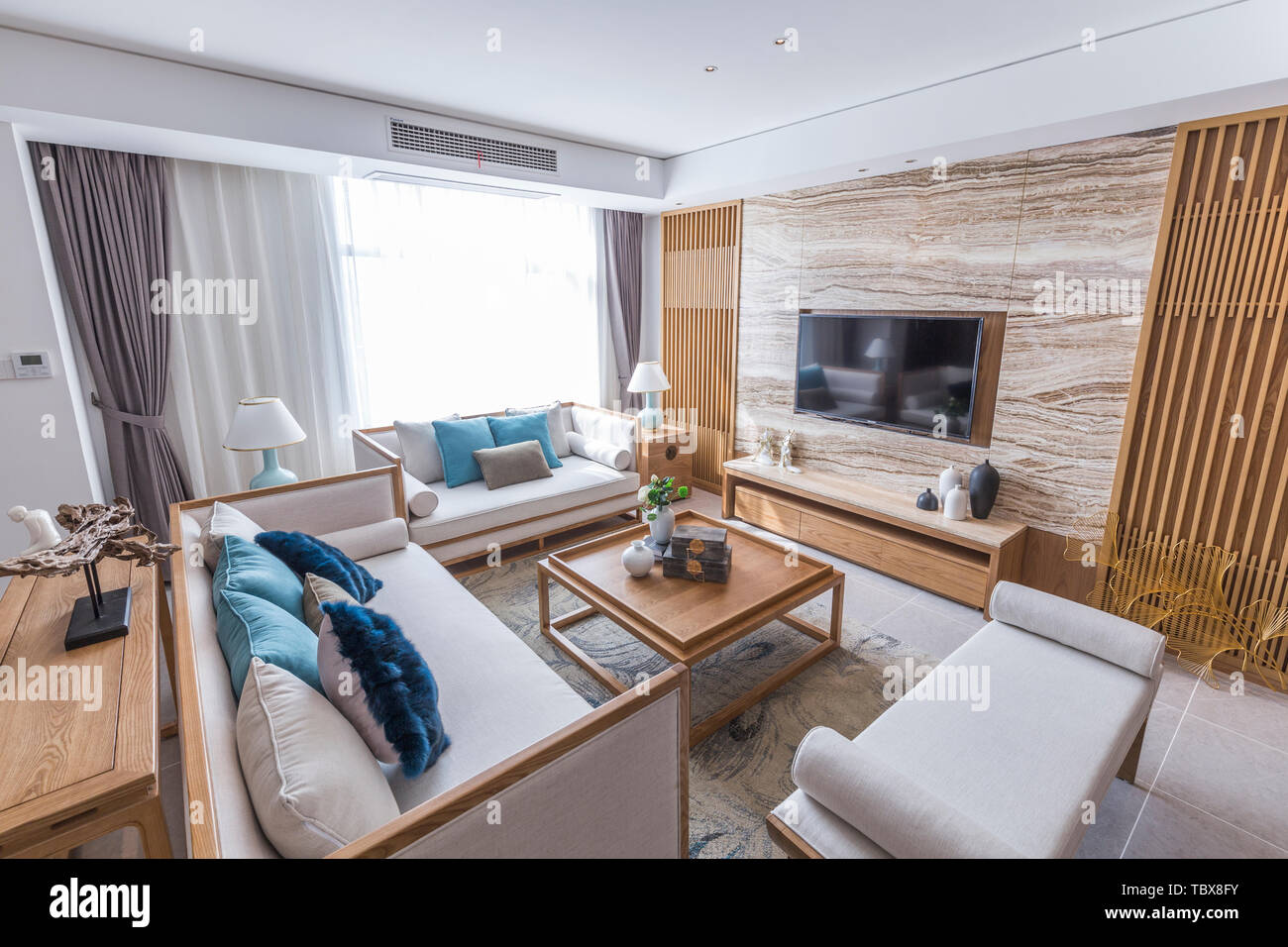 Design of interior design space of model room in modern living room ...