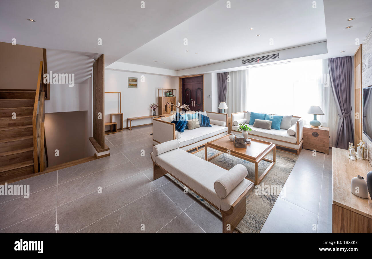 Tv coffee table model room design design design decoration hi-res stock ...