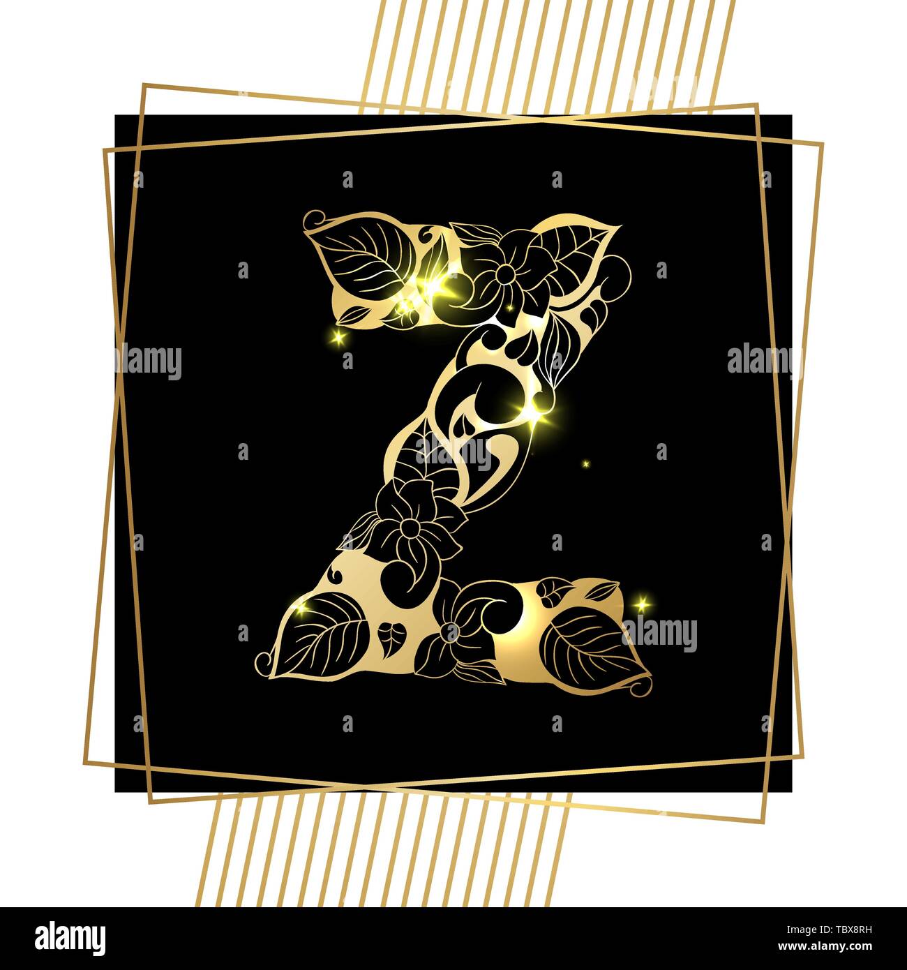 Floral font letter z hi-res stock photography and images - Alamy